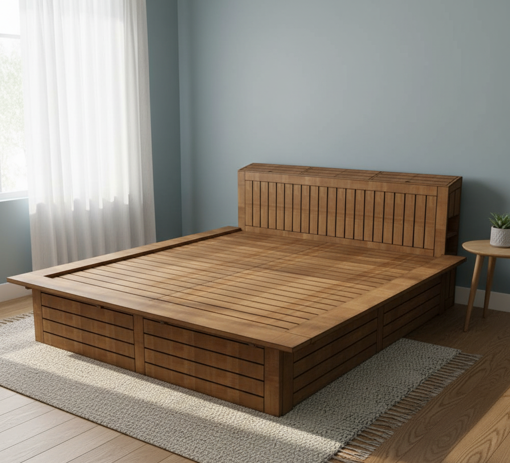 Amariss King Platform Cot With Headboard Storage – ubyld